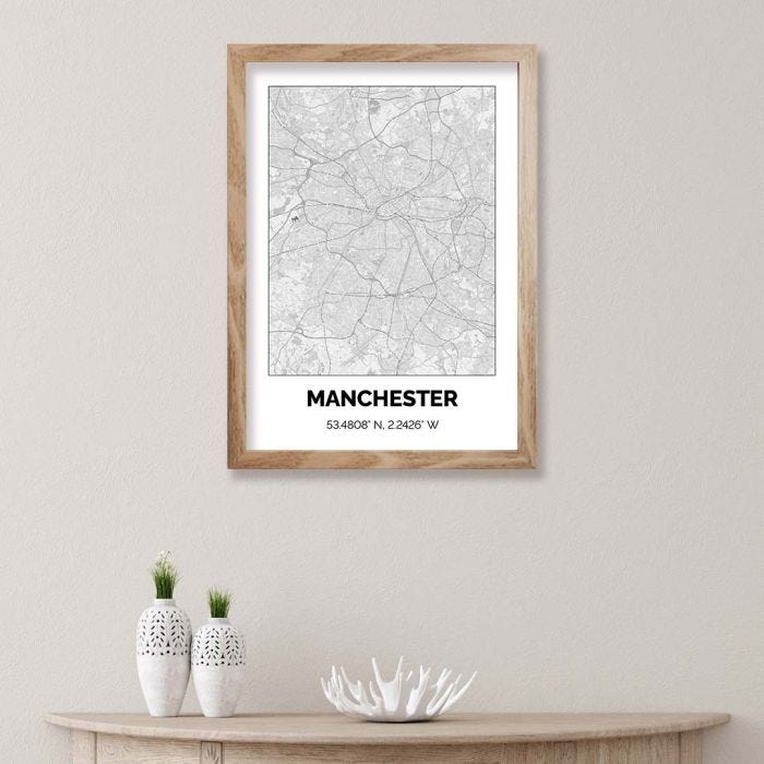 Manchester City Map Art Print Woking | Snappy Snaps