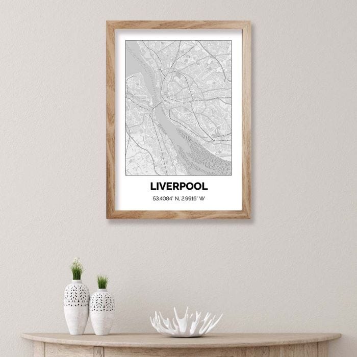 Liverpool City Map Art Print Welwyn Garden City | Snappy Snaps