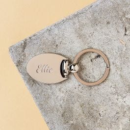 Oval Engraved Metal Keyring (Name) Coventry | Snappy Snaps